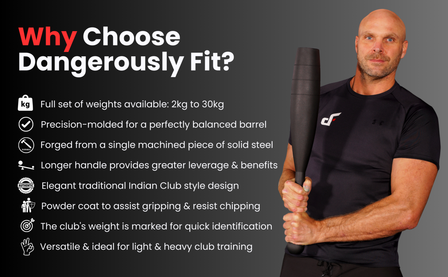 6kg Steel Clubbell - Dangerously Fit Indian Power Club